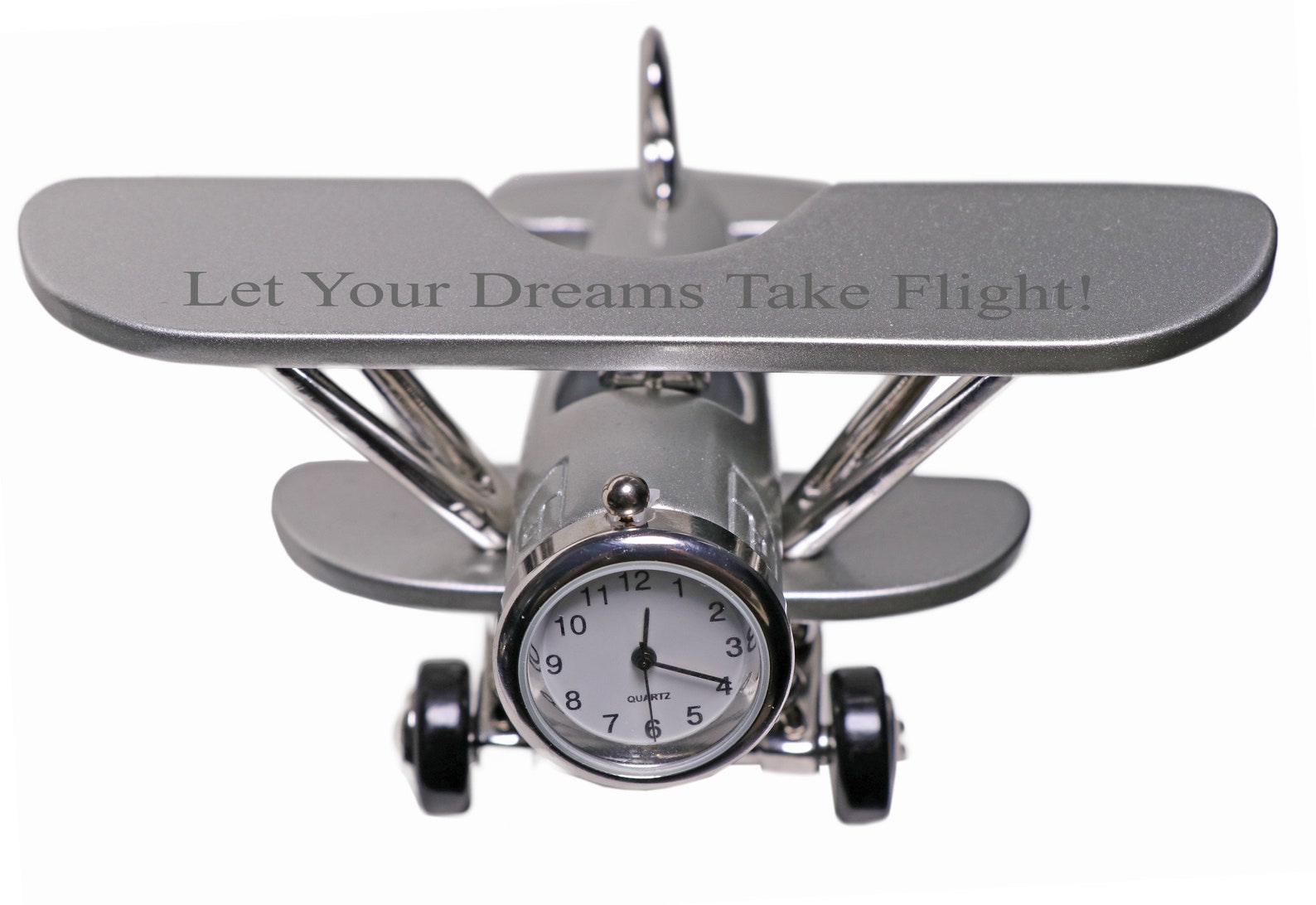 Custom Biplane Wing Mini Aircraft Office Table Clock - Personalized ...