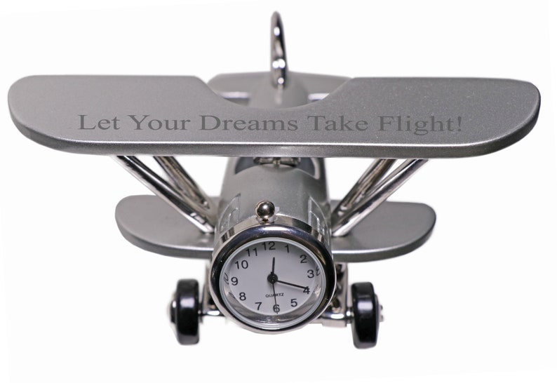 Custom Biplane Wing Mini Aircraft Office Table Clock | Etsy