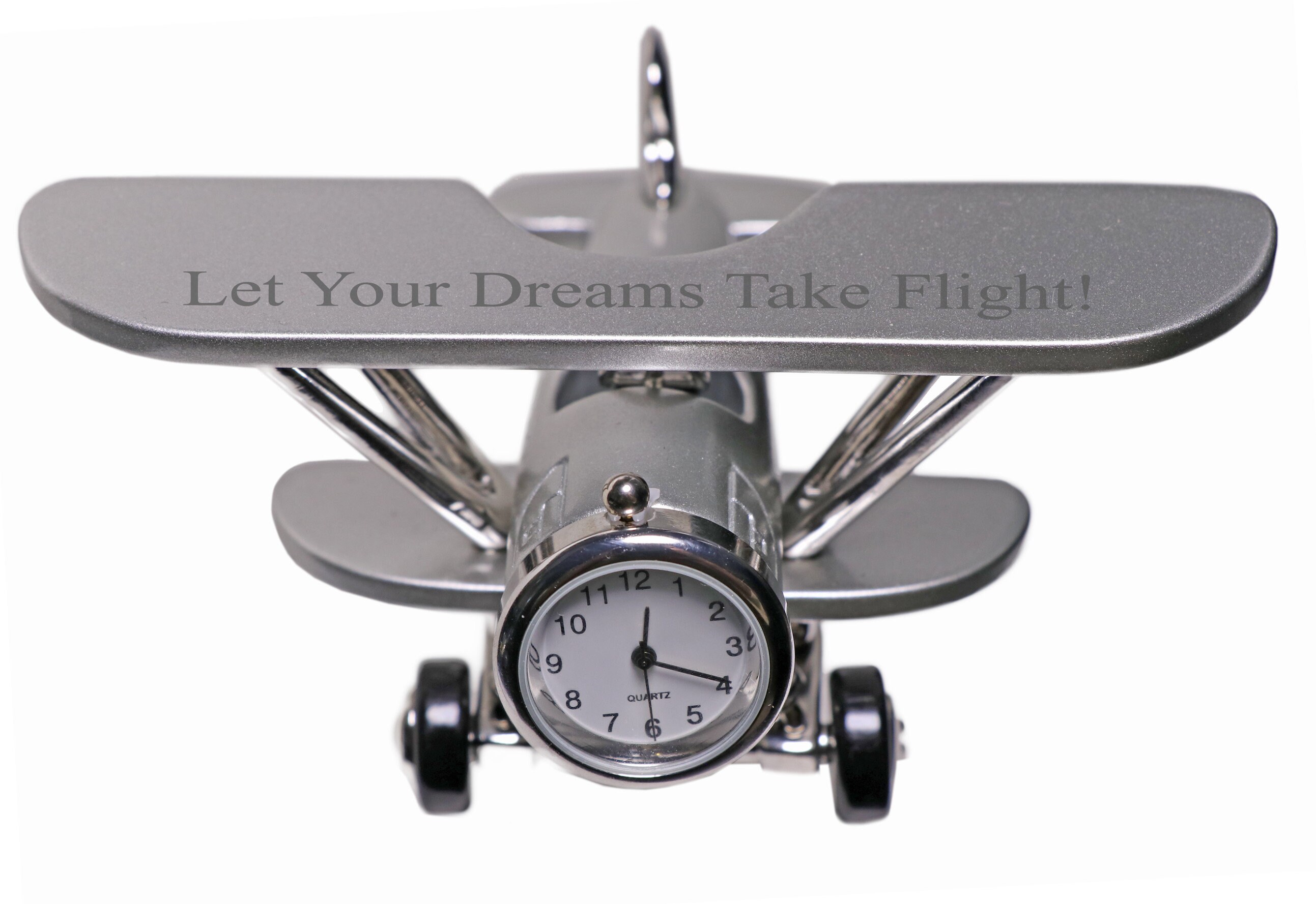 Custom Biplane Wing Mini Aircraft Office Table Clock - Personalized ...