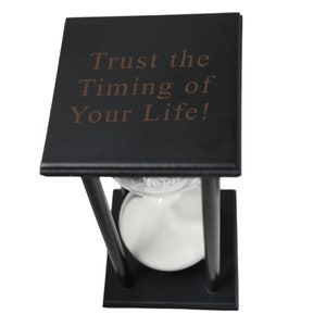 Personalized Black Wooden Hourglass Sand Timer (60 Minutes) - Engraved ...