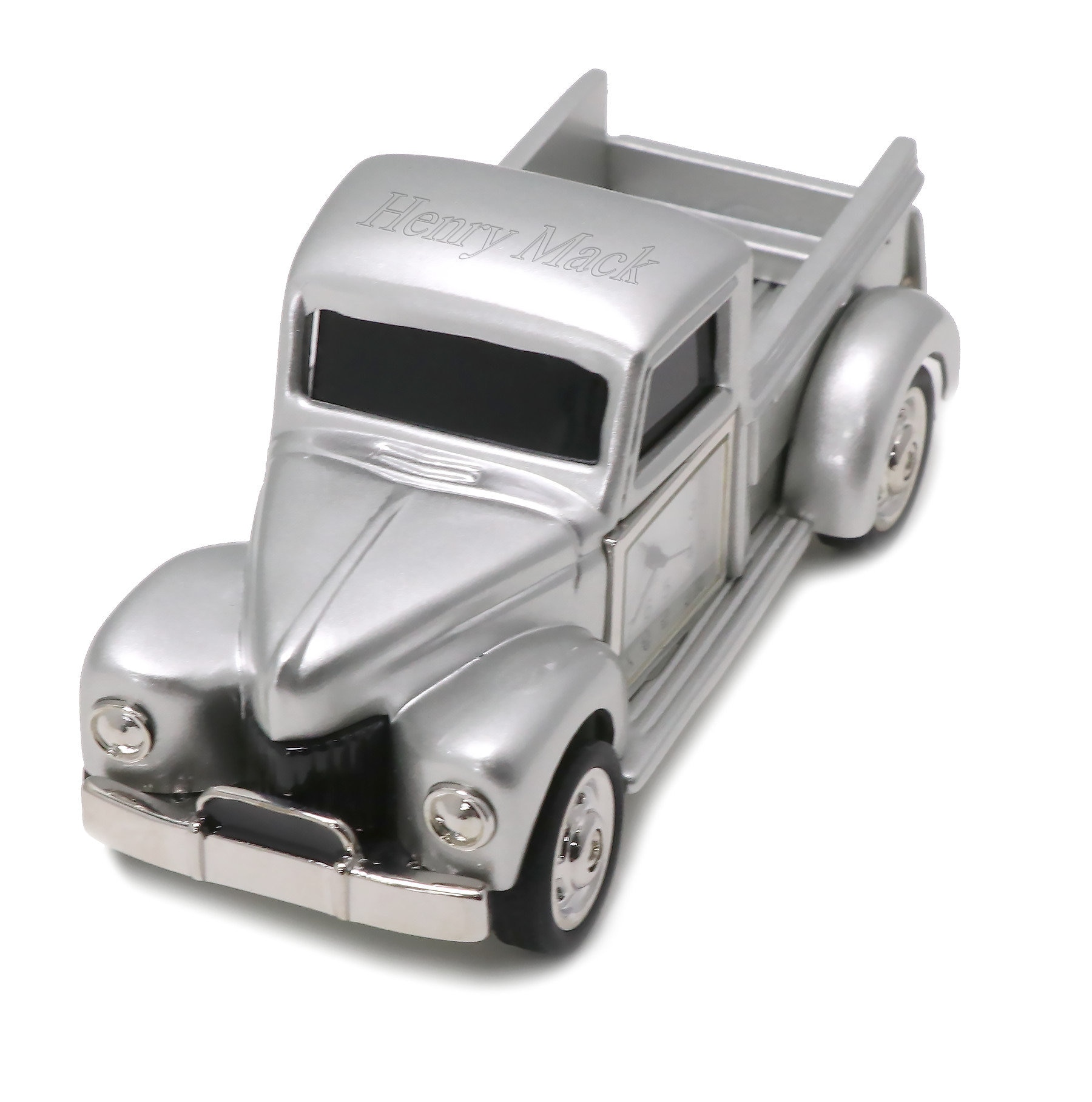 Silver Metal Pickup Truck Mini Desk Clock Custom Engraved - Etsy