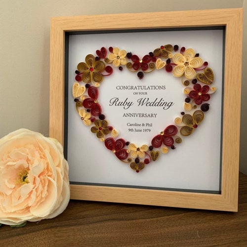 Ruby Wedding Anniversary Frame Wedding Gift Personalised - Etsy