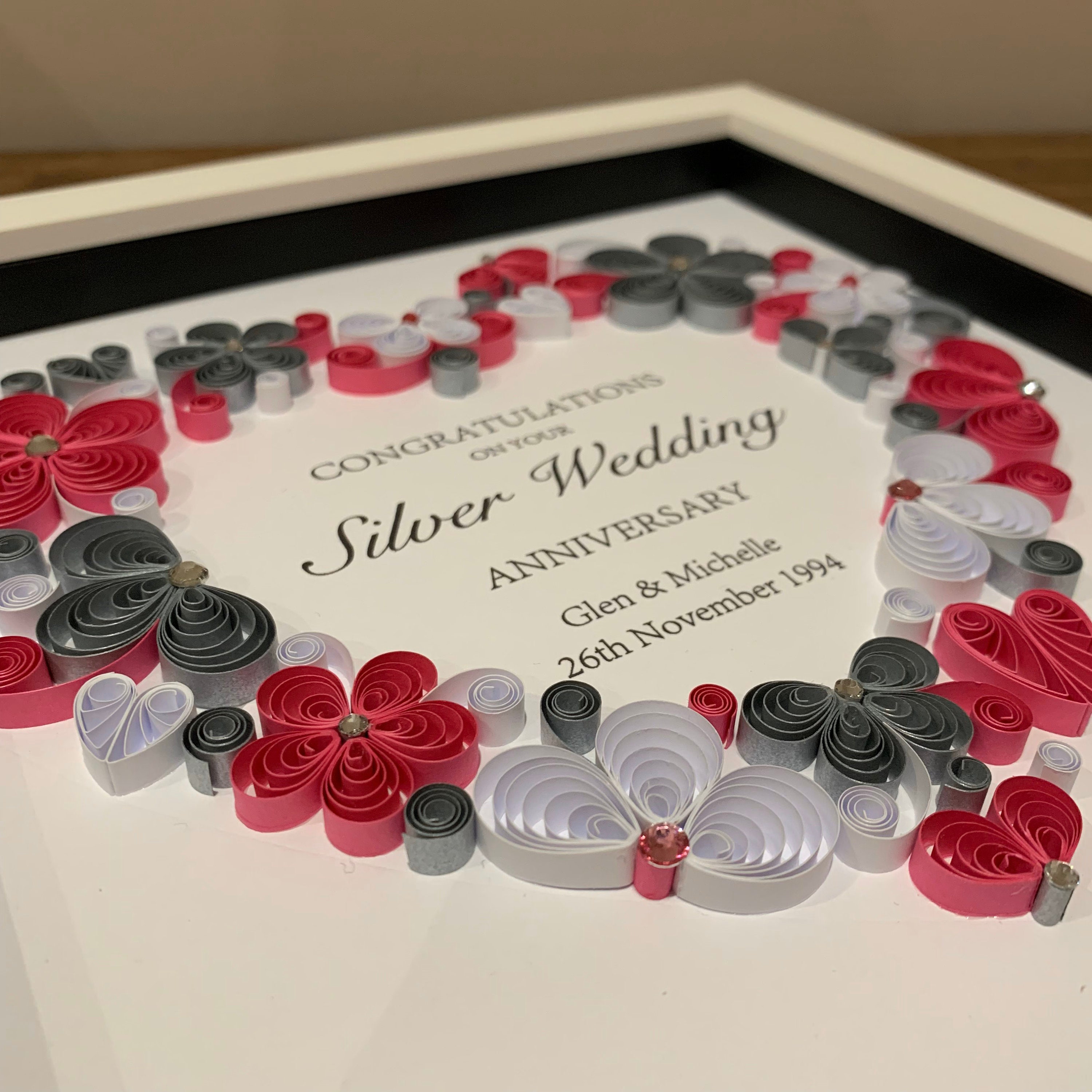 25th Silver Wedding Anniversary Gift Personalised Wedding | Etsy