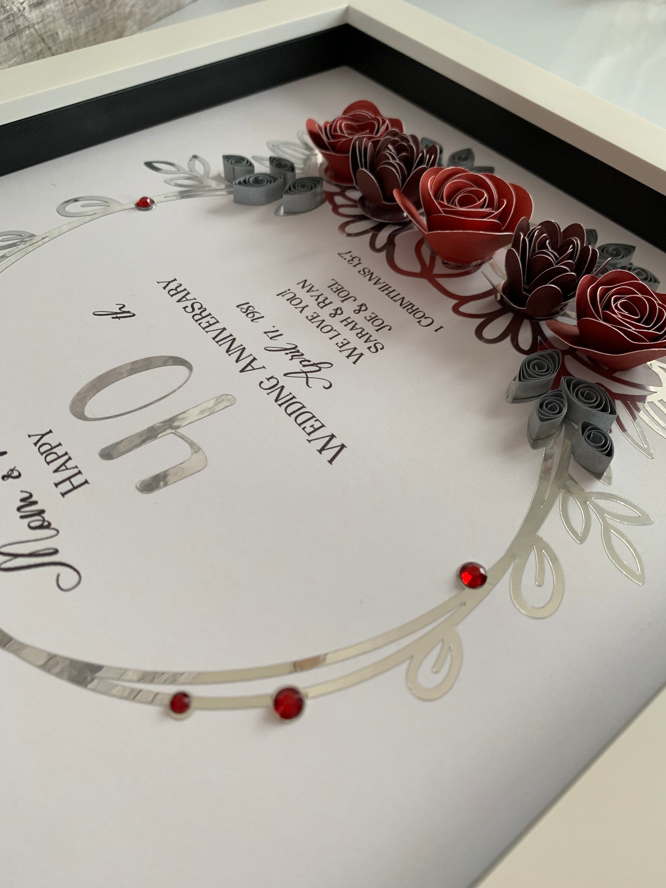 40th Wedding Anniversary Frame Ruby Wedding Frame - Etsy UK
