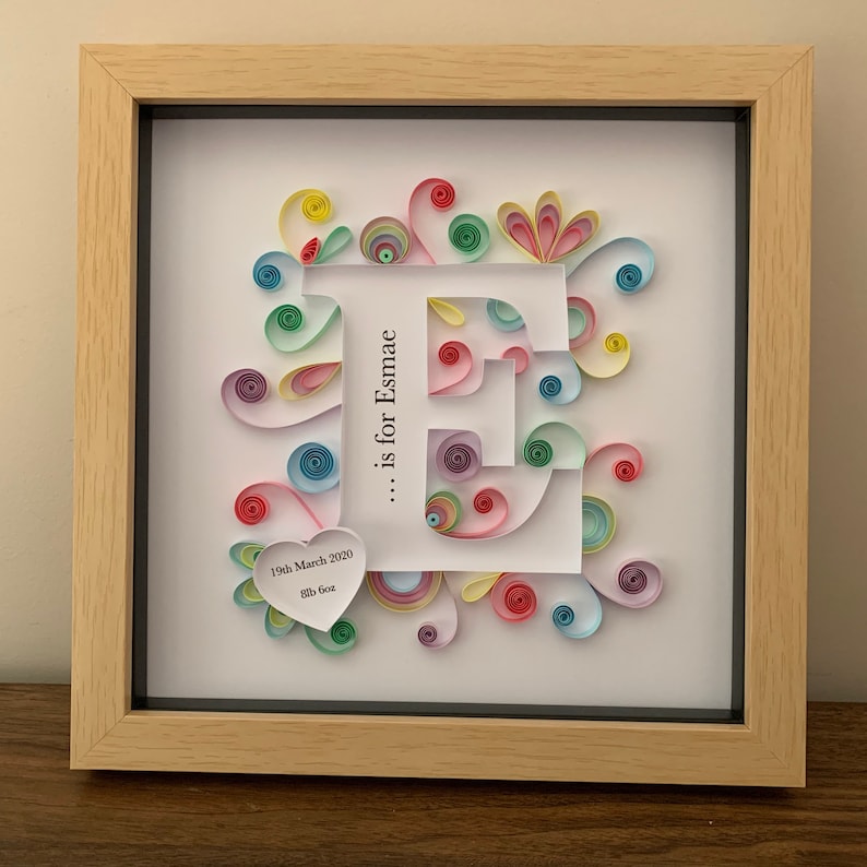 New Baby Girl Initial Frame Nursery Wall Decor New Baby - Etsy UK