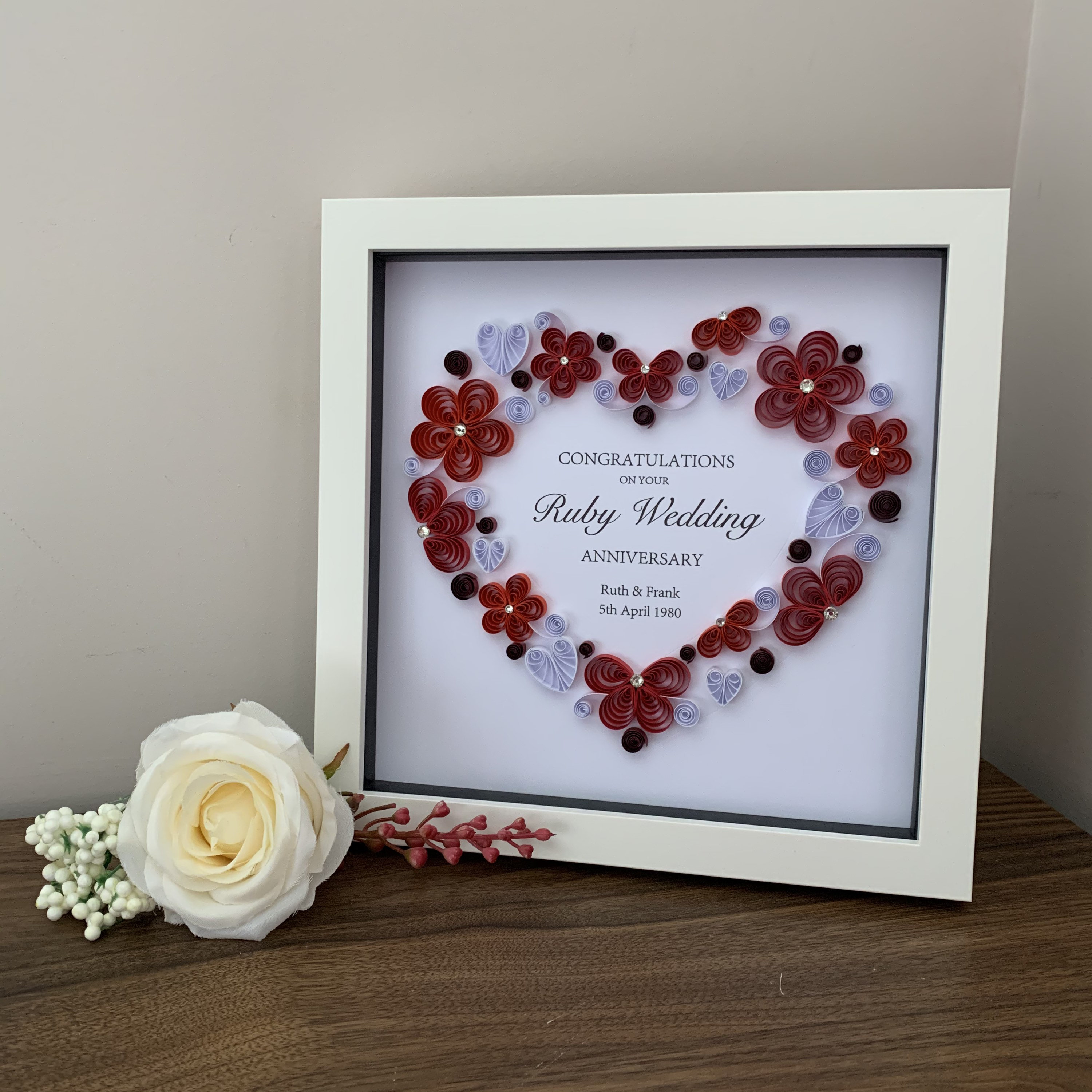 40th Wedding Anniversary Frame Ruby Wedding Frame - Etsy UK