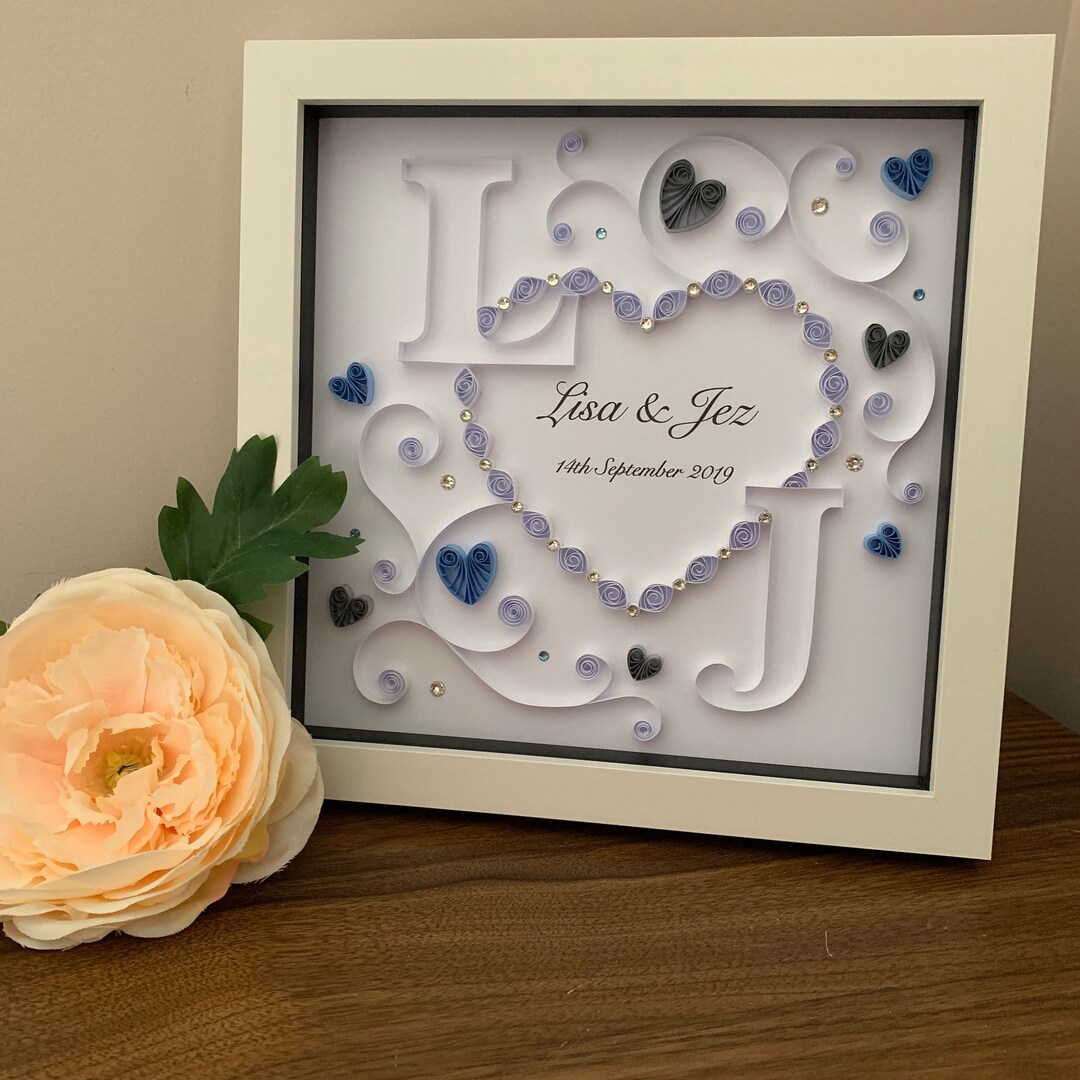 Personalized Quilled Wedding Frame: Handcrafted Keepsake Gift - Etsy
