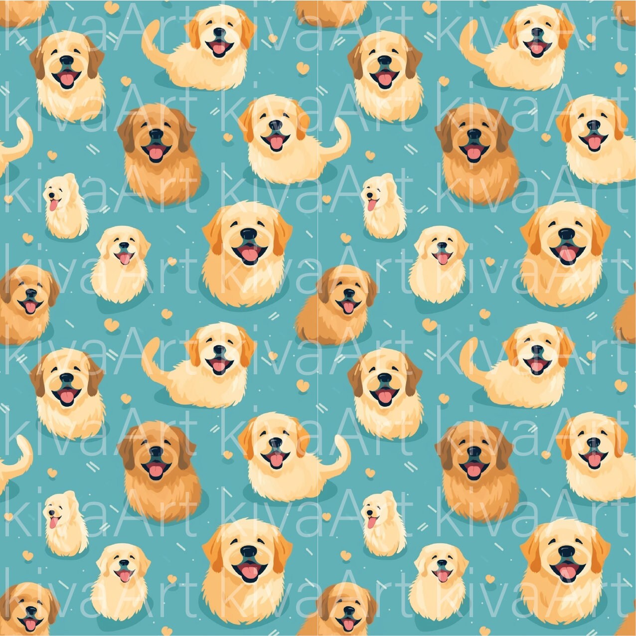 Golden Retriever Prints Patterns Collection of Six Printable Digital ...