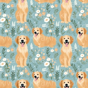Golden Retriever Prints Patterns Collection of Six Printable Digital ...