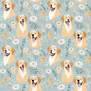 Golden Retriever Prints Patterns Collection of Six Printable Digital ...
