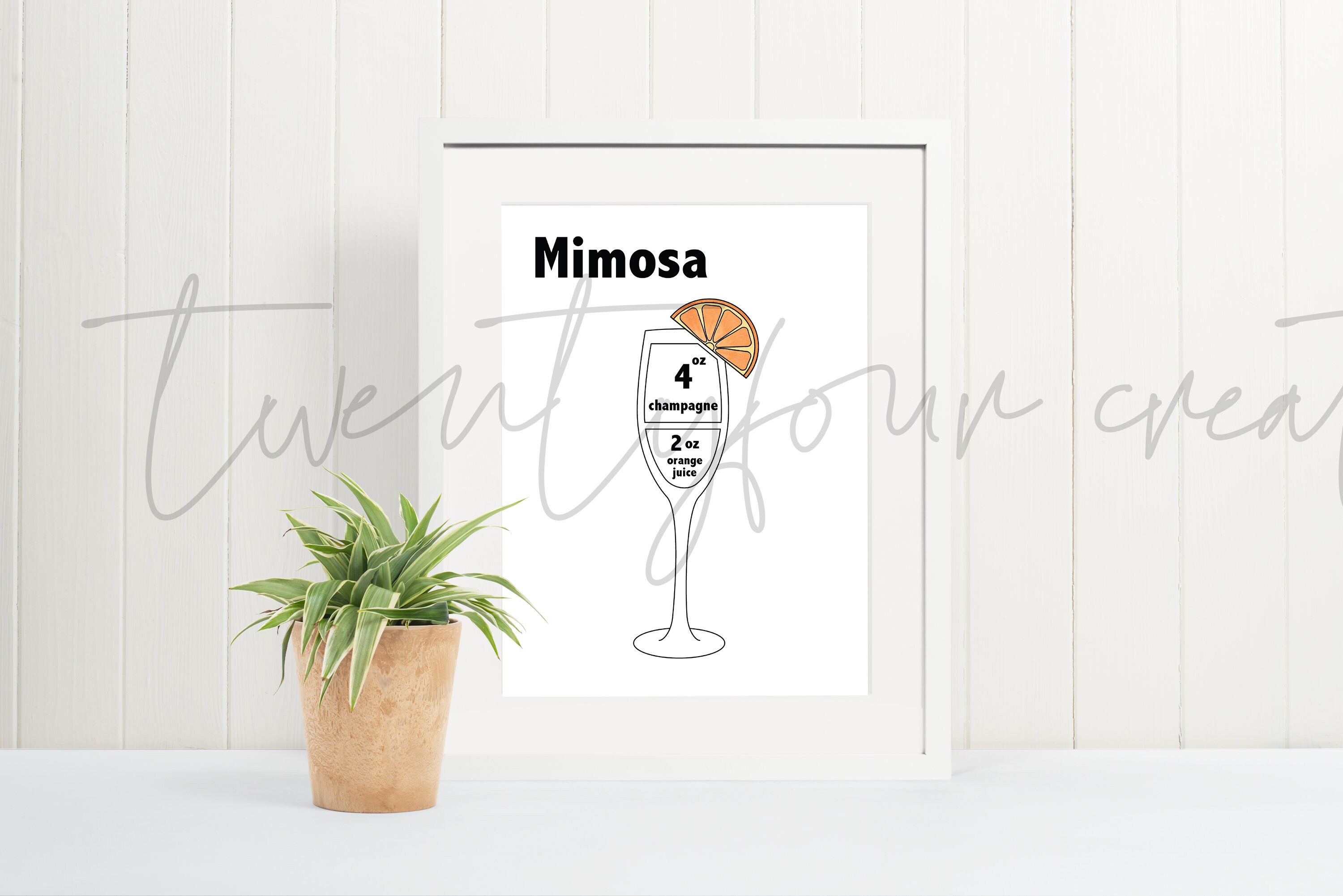 Mimosa Drink Drawing