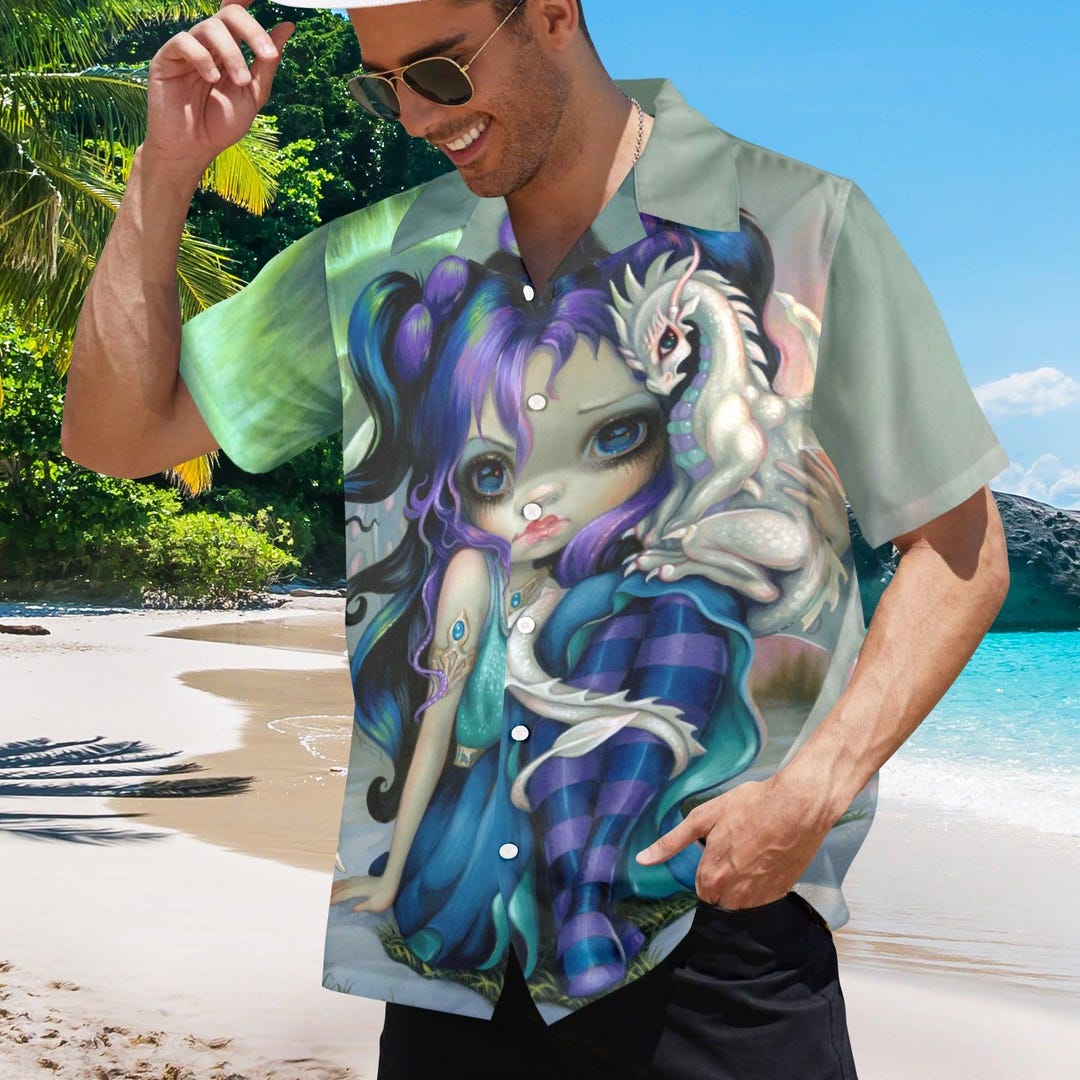 Jasmine Becket-griffith 'frost Dragonling' Hawaiian Shirt - Etsy
