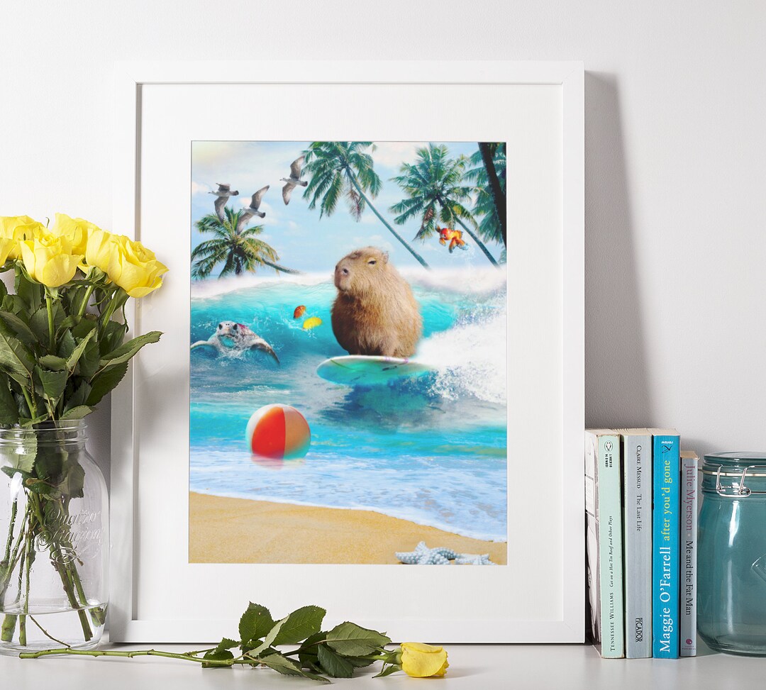 Capybara Art, Capybara Poster, Capybara Printable, Capybara Digital ...