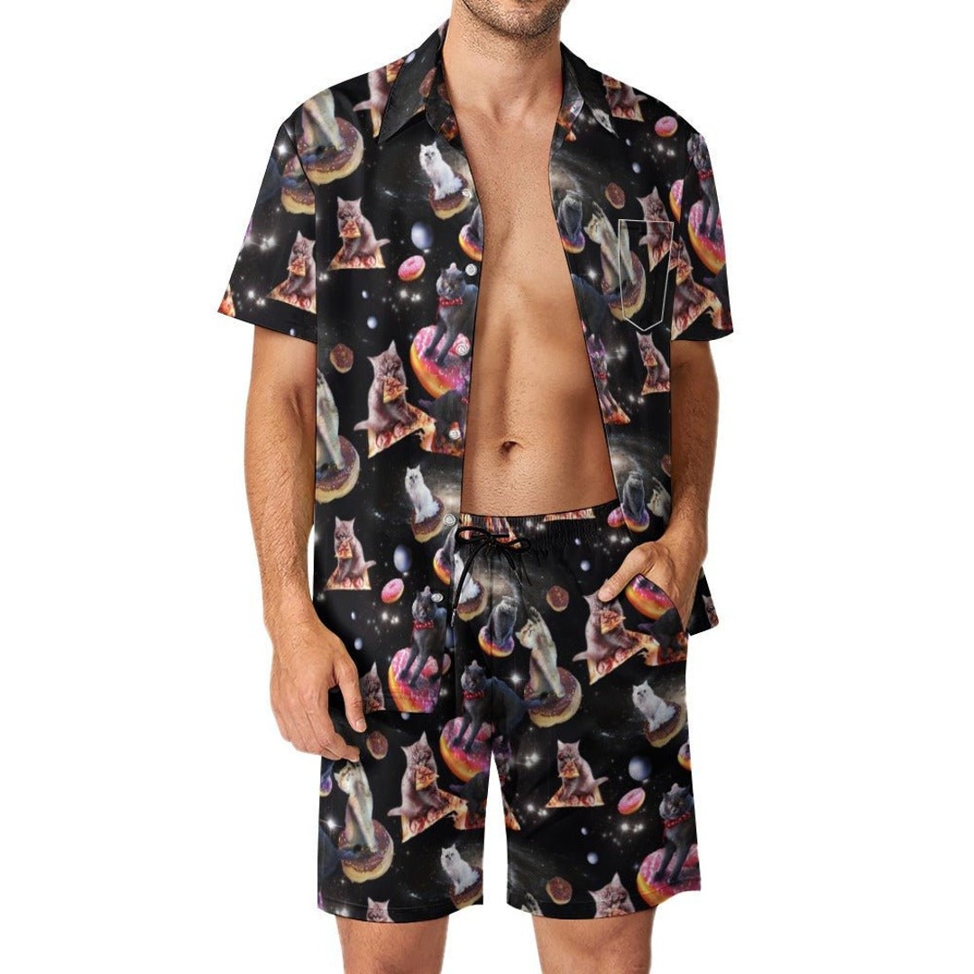 Space Cat Donut Hawaiian Shirt & Swim Trunks - Etsy