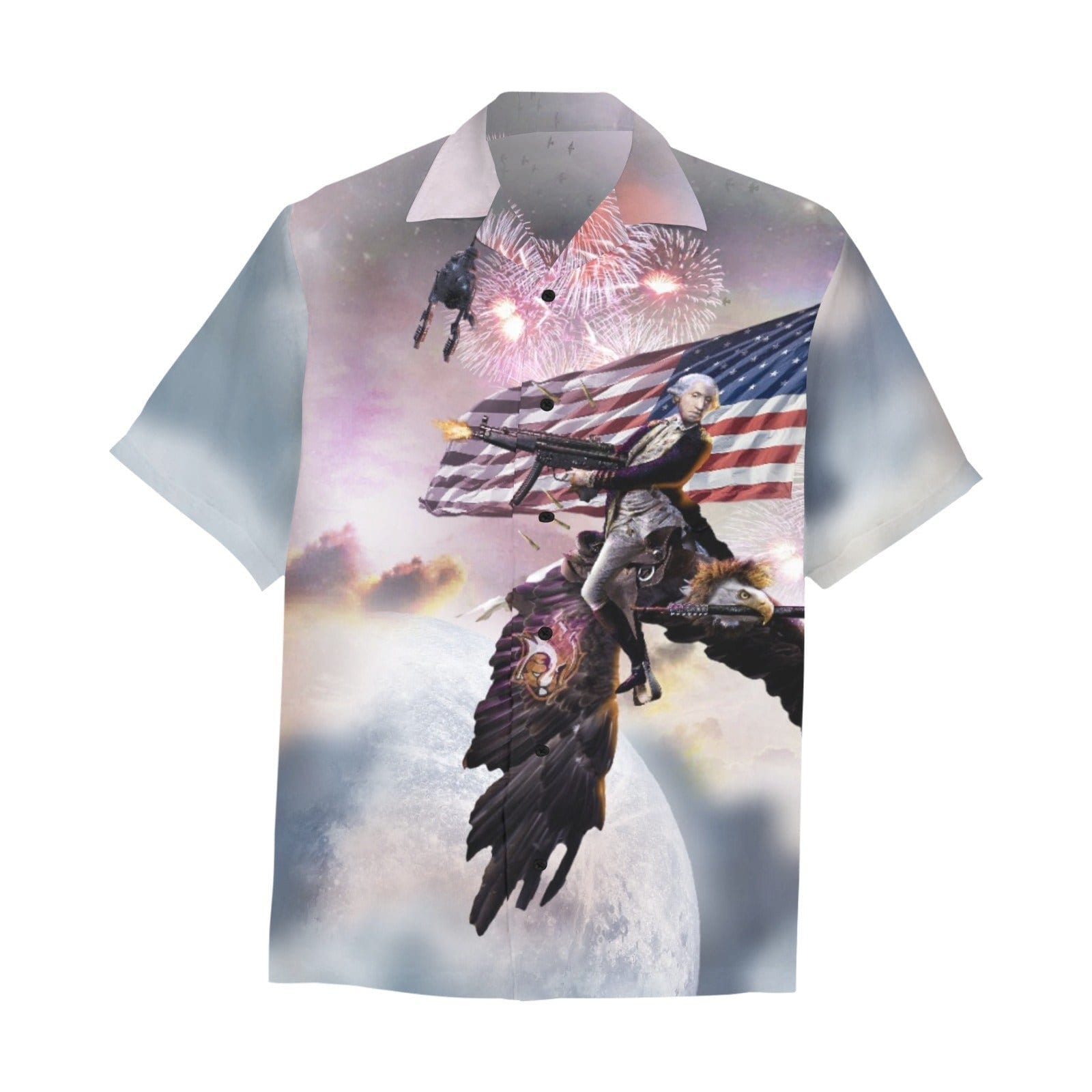 George Washington Riding Eagle Hawaiian Shirt AOP 3D Tee Shirts - Etsy