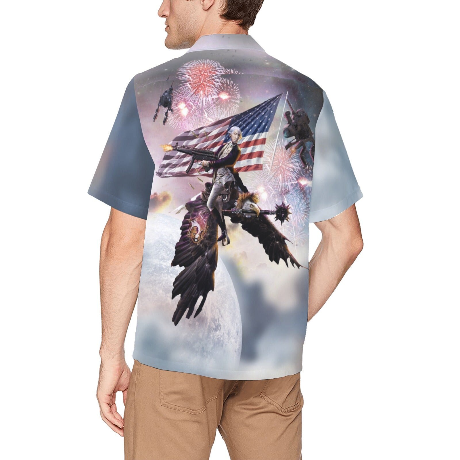 George Washington Riding Eagle Hawaiian Shirt AOP 3D Tee Shirts - Etsy