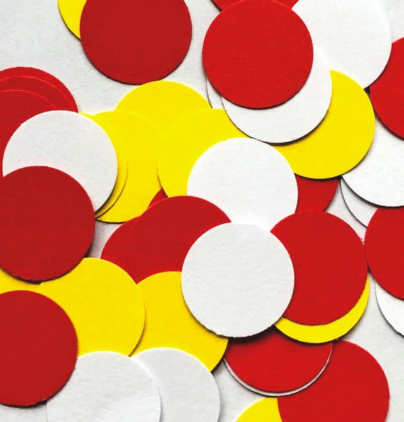 Red & Yellow Circles Confetti / Round Football Party Confetti | Etsy