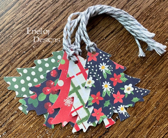 Christmas Tree Gift Tags / Foil Christmas Git Tags / Handmade - Etsy