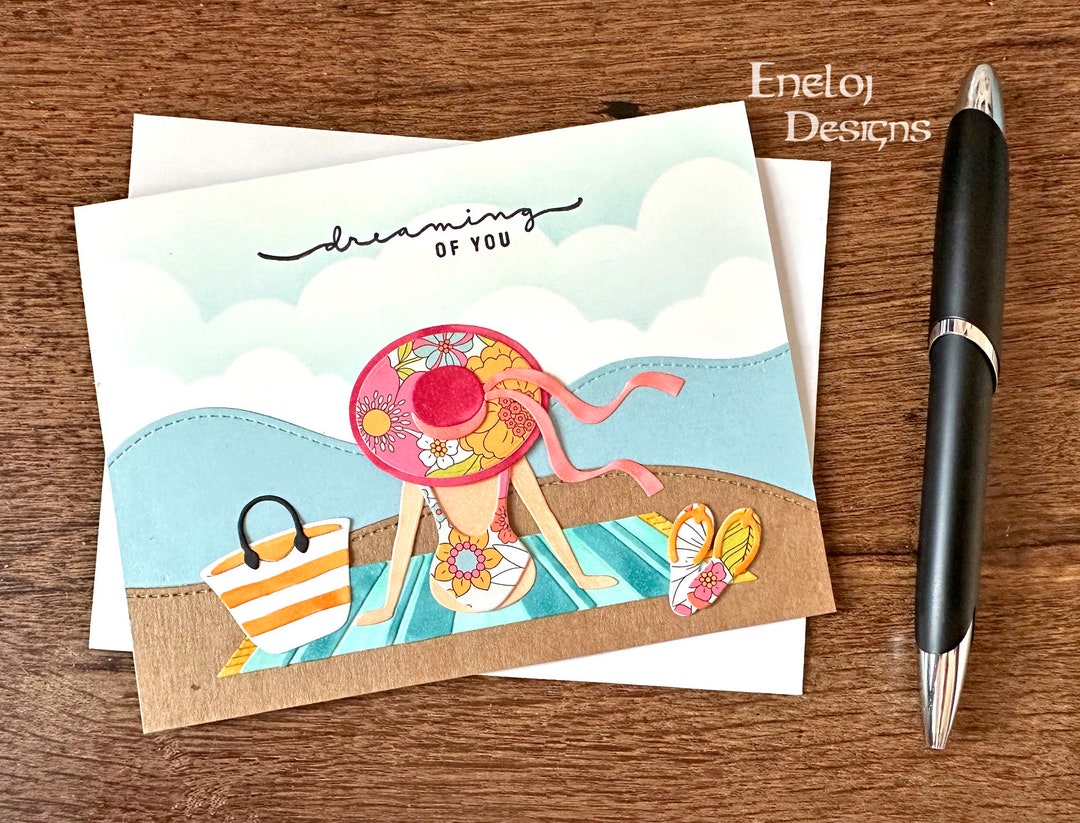 Summer Beach Card / Summer Sand Card / Summer Dreaming Card / Handmade ...