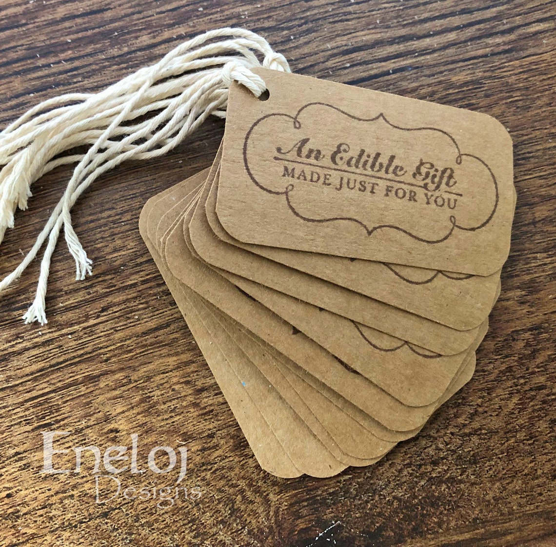 Brown Kraft Gift Tags / 'an Edible Gift' Tag With - Etsy