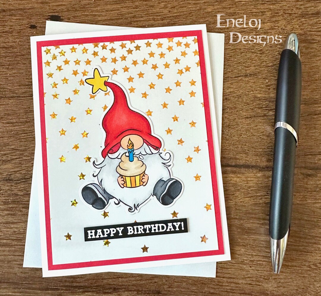 Gnome Birthday Card / Happy Birthday Card / Foil Birthday Greeting Card ...