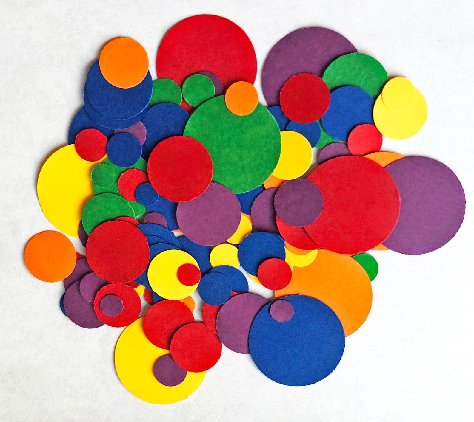 Primary Circles Confetti / Rainbow Birthday Party / Round - Etsy