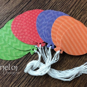 Glitter Birthday Balloon Gift Tags With String / Handmade Die Cut Gift ...
