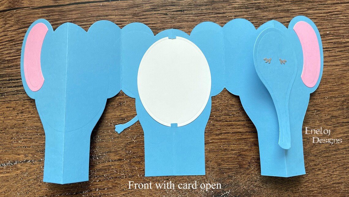 Elephant Birthday Card / Die Cut Fold-out Card / Accordion - Etsy