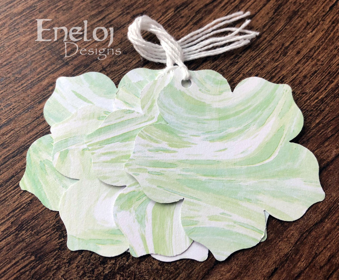 Flower Gift Tags With String / Handmade Wedding Favor Tags / - Etsy