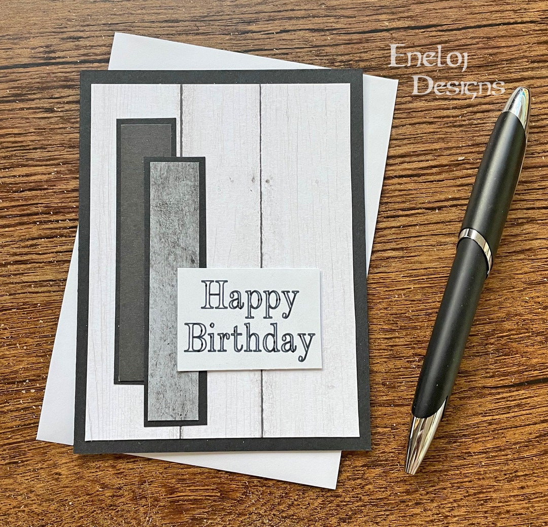 Masculine Birthday Card / Cards for Men / Handmade Woodland Card ...