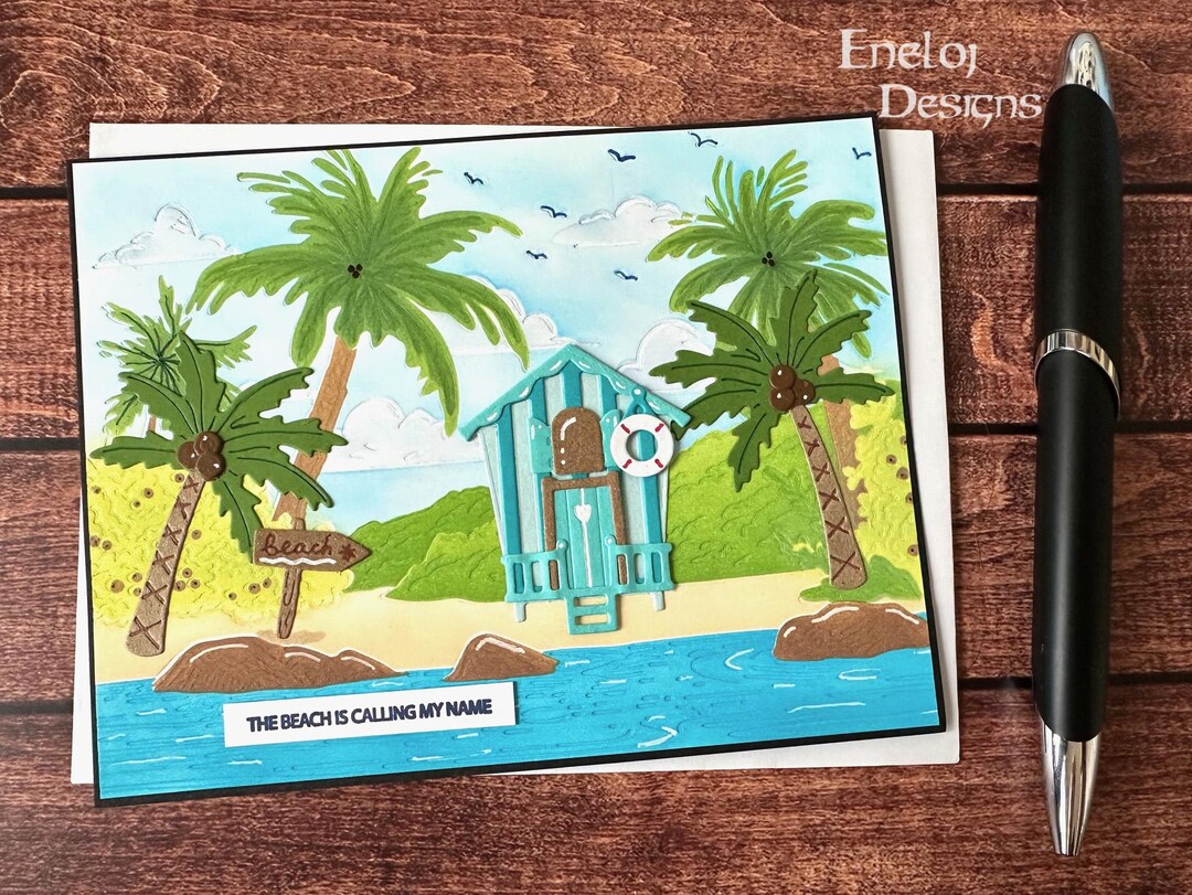 Summer Beach Card / Summer Sand Card / Summer Getaway Card / Handmade ...