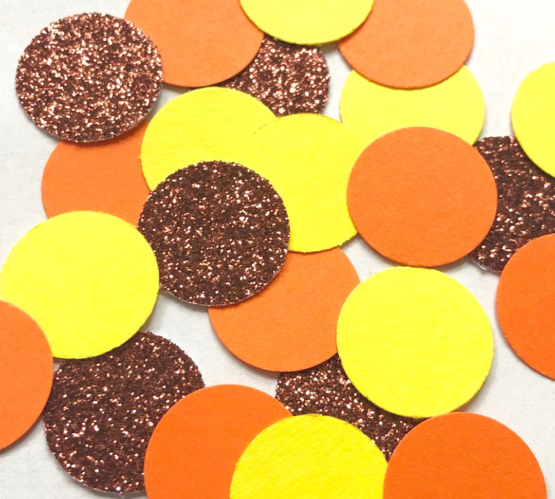 Halloween Circle Confetti / Round Fall Wedding Confetti / Orange ...
