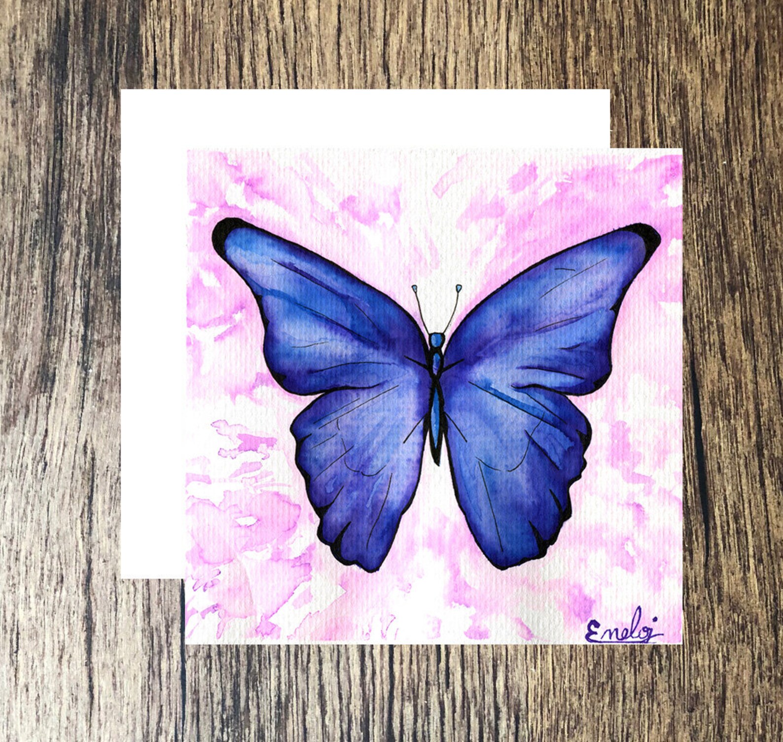Watercolor Butterfly Card / Original Painting Stationery / | Etsy