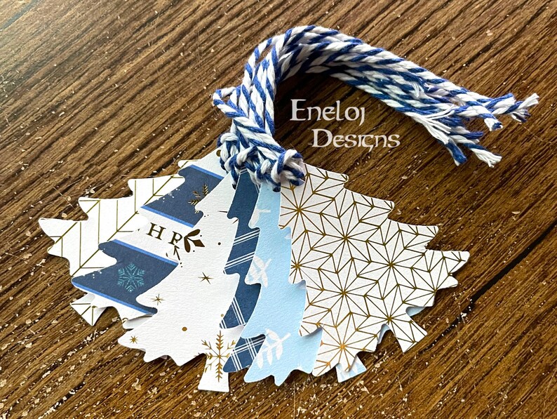 Christmas Tree Gift Tags / Foil Christmas Git Tags / Handmade - Etsy