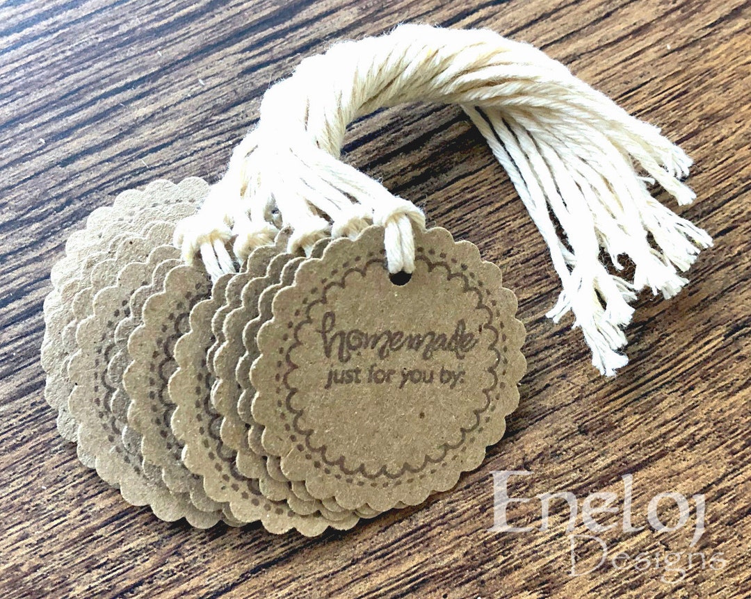 Customizable 'homemade Just for You By' Gift Tags With String / Hand ...