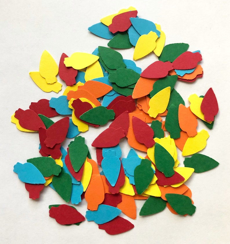 Christmas Light Confetti / Handmade Die Cut Christmas Decor / | Etsy