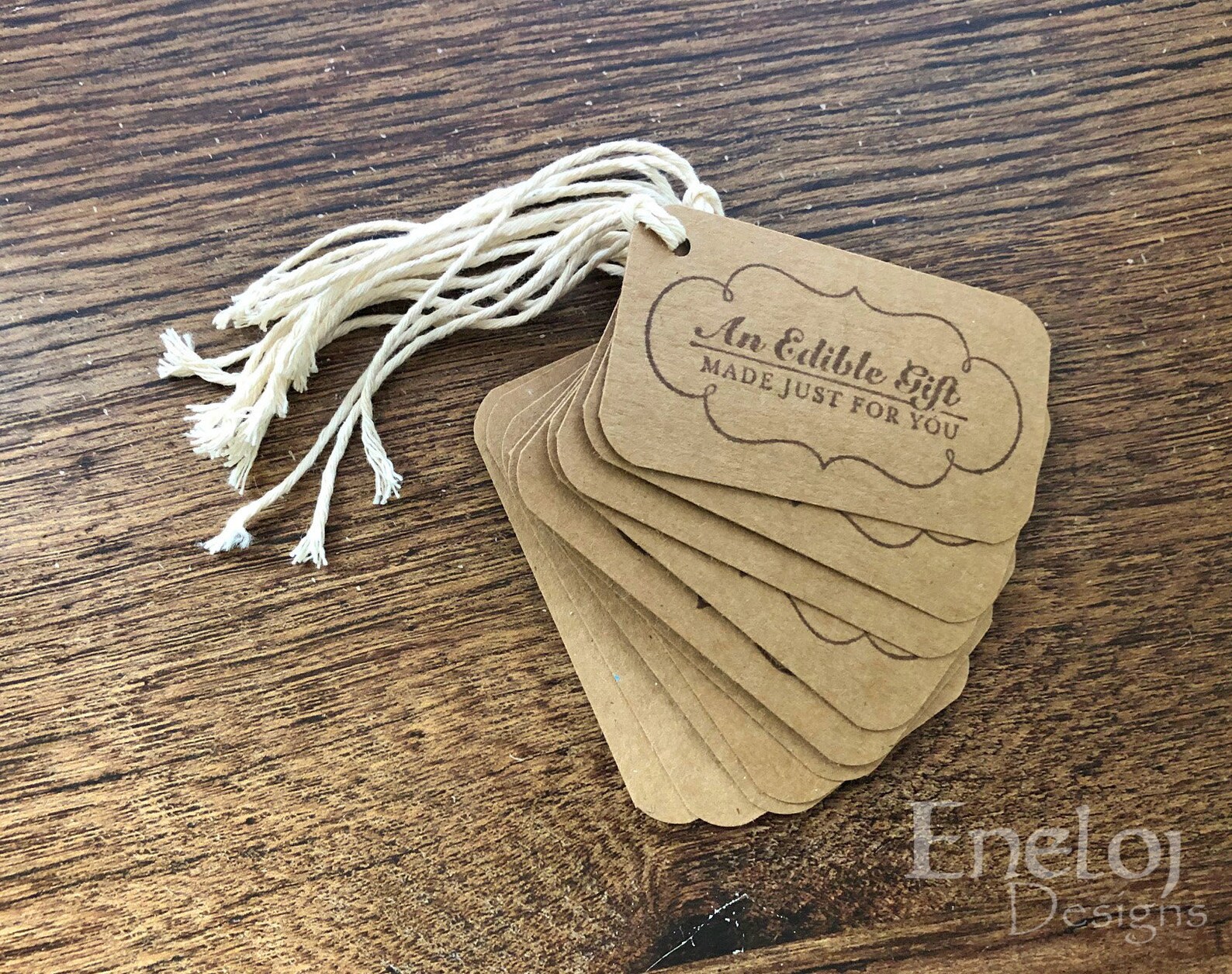 Brown Kraft Gift Tags / 'An Edible Gift' Tag with | Etsy