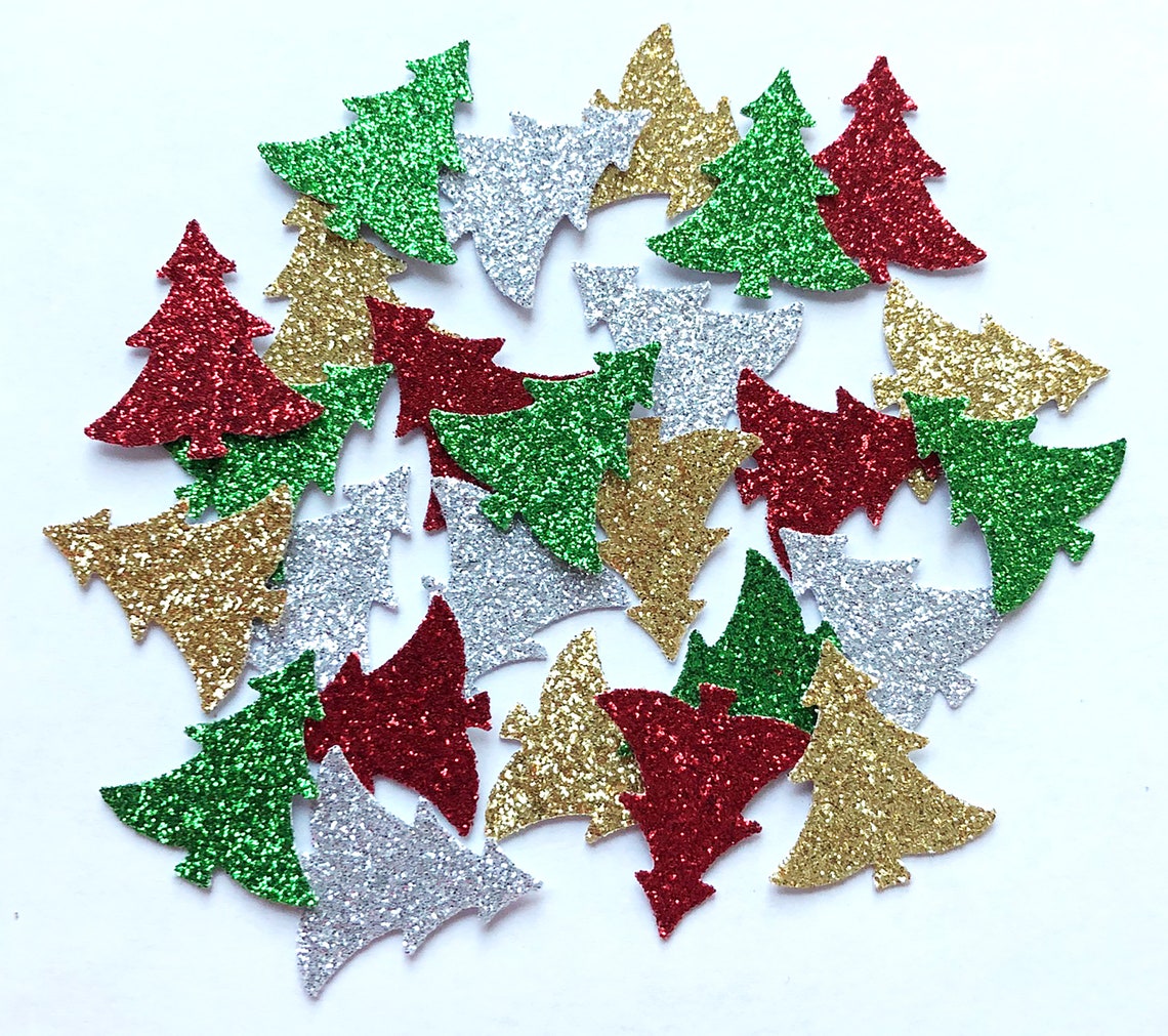 Christmas Tree Confetti / Glitter Christmas Confetti / Winter - Etsy