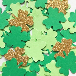 St Patricks Day Shamrock Confetti / 4 Leaf Clover Wedding Confetti / Party Confetti or Table ...