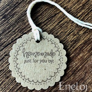 Customizable 'homemade Just for You By' Gift Tags With String / Hand ...