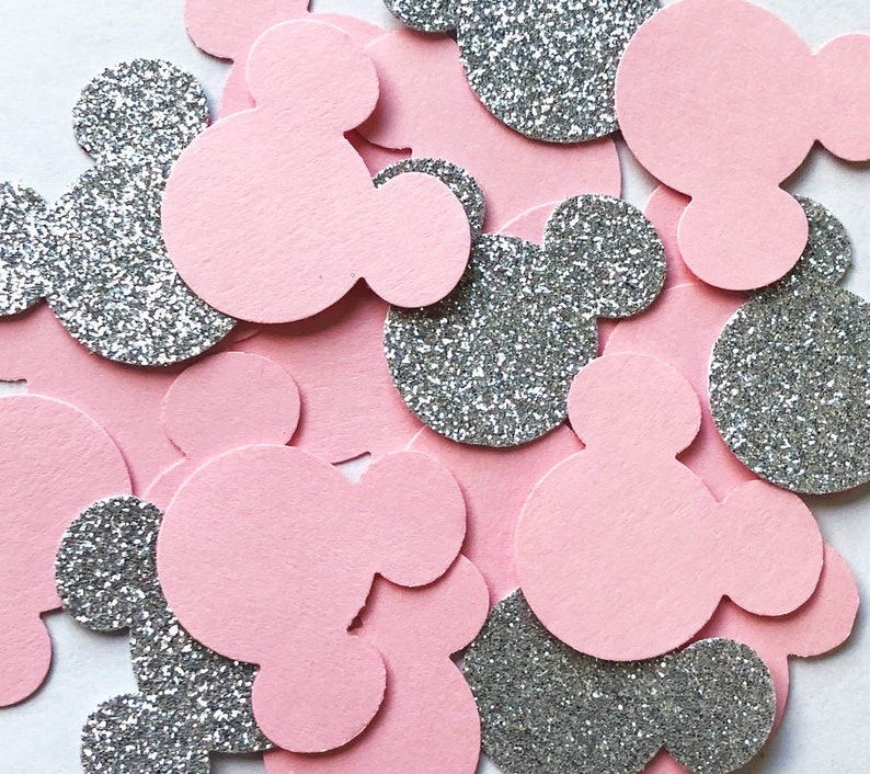 Minnie Mouse Inspired Glitter Confetti / Little Girl Pink & Silver ...