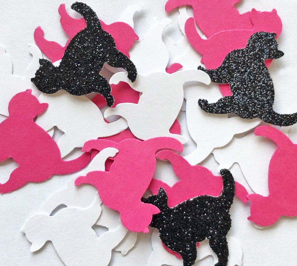 Cat Confetti / Kitty Cat Girl Birthday / Baby Shower Confetti / Pink ...