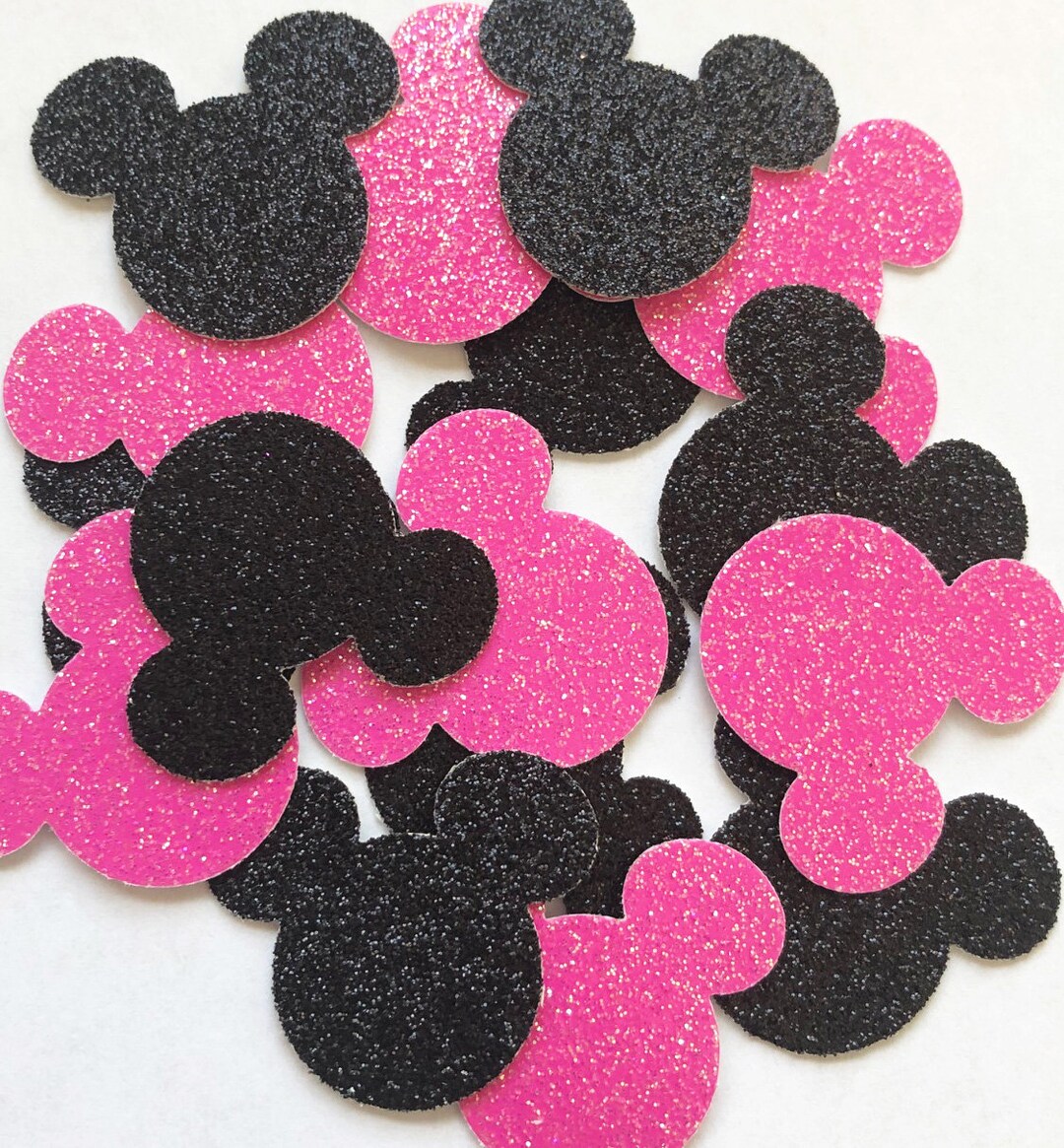 Minnie Mouse Inspired Glitter Confetti / Little Girl Pink & Black Mouse ...