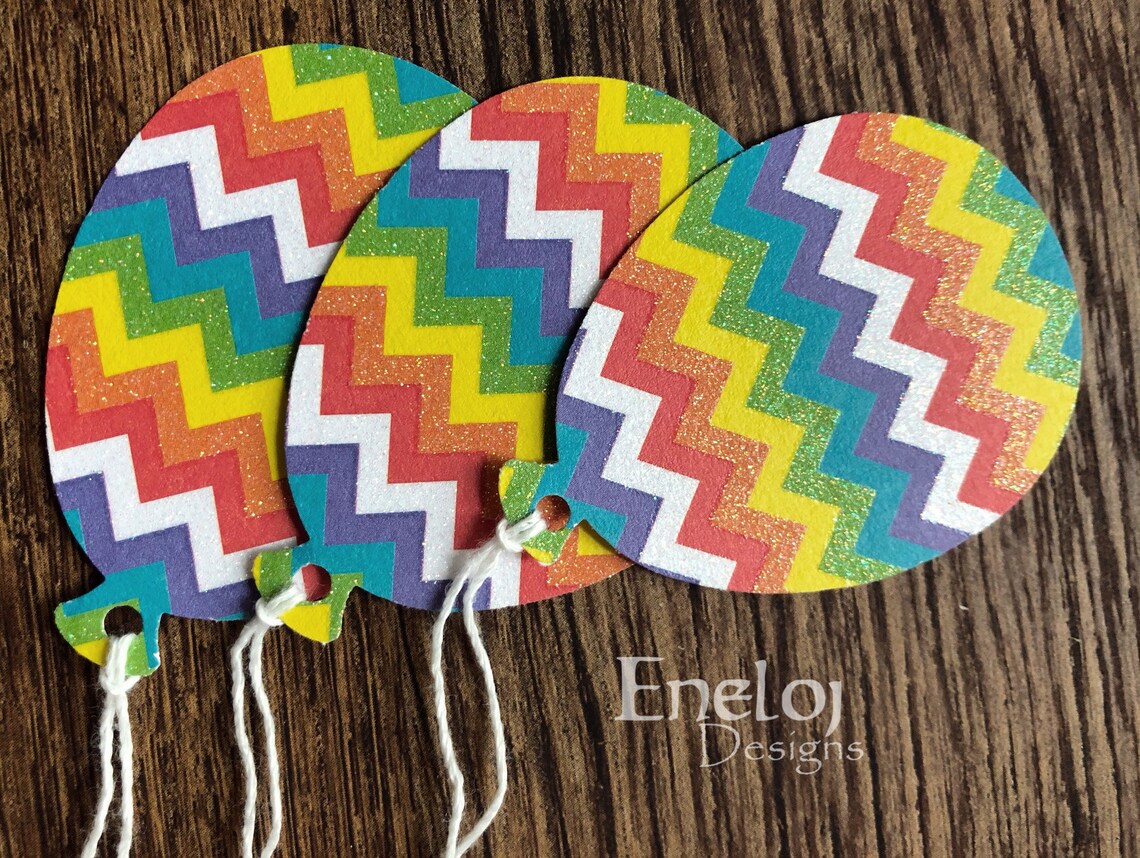Balloon Gift Tag / Birthday Gift Tags With String / Die Cut - Etsy
