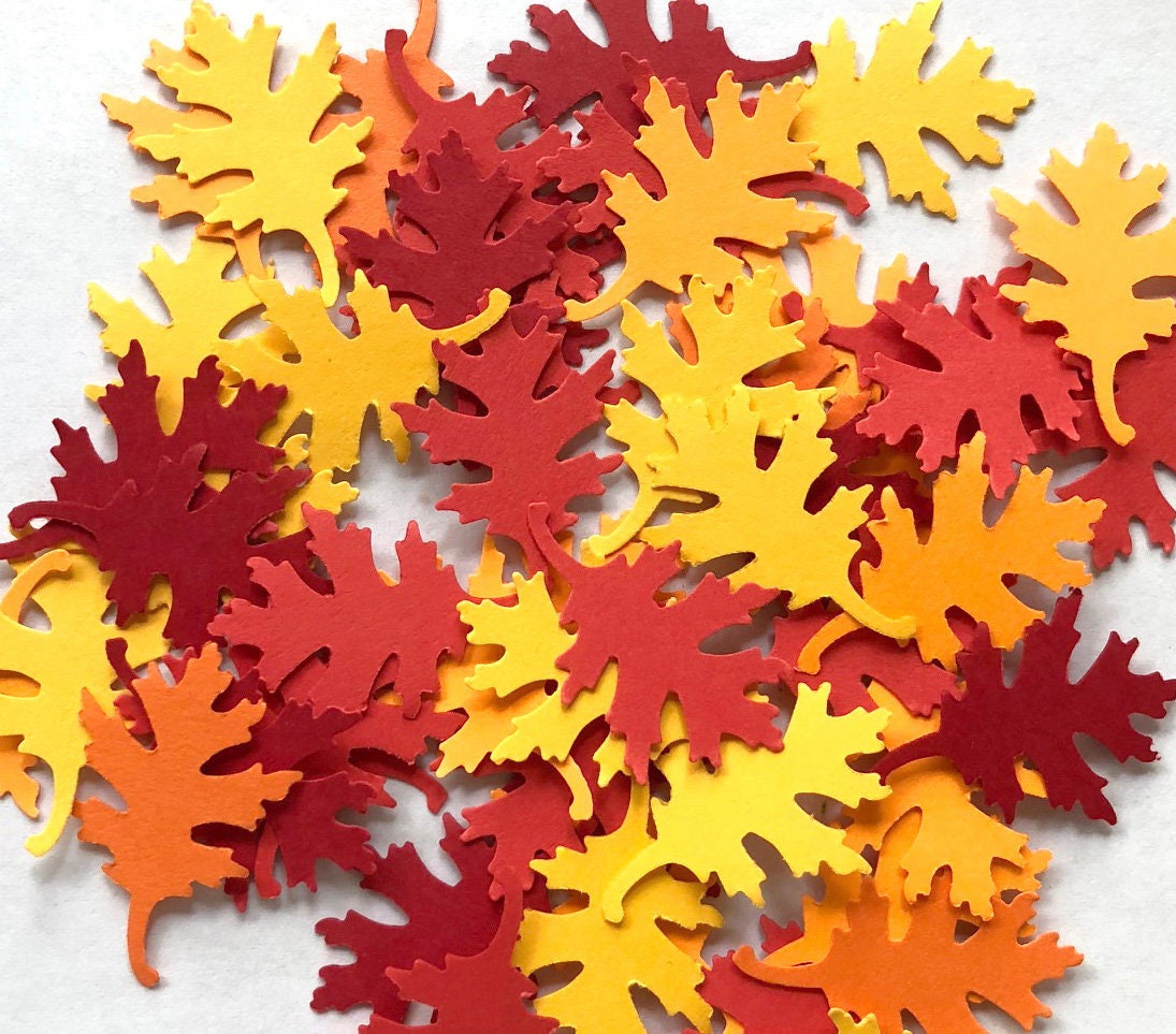 Oak Leaf Confetti / Fall Wedding Decor / Handmade Die Cut | Etsy