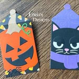 Halloween Gift Card Holder / Jack O Lantern Card Holder / Black Cat ...