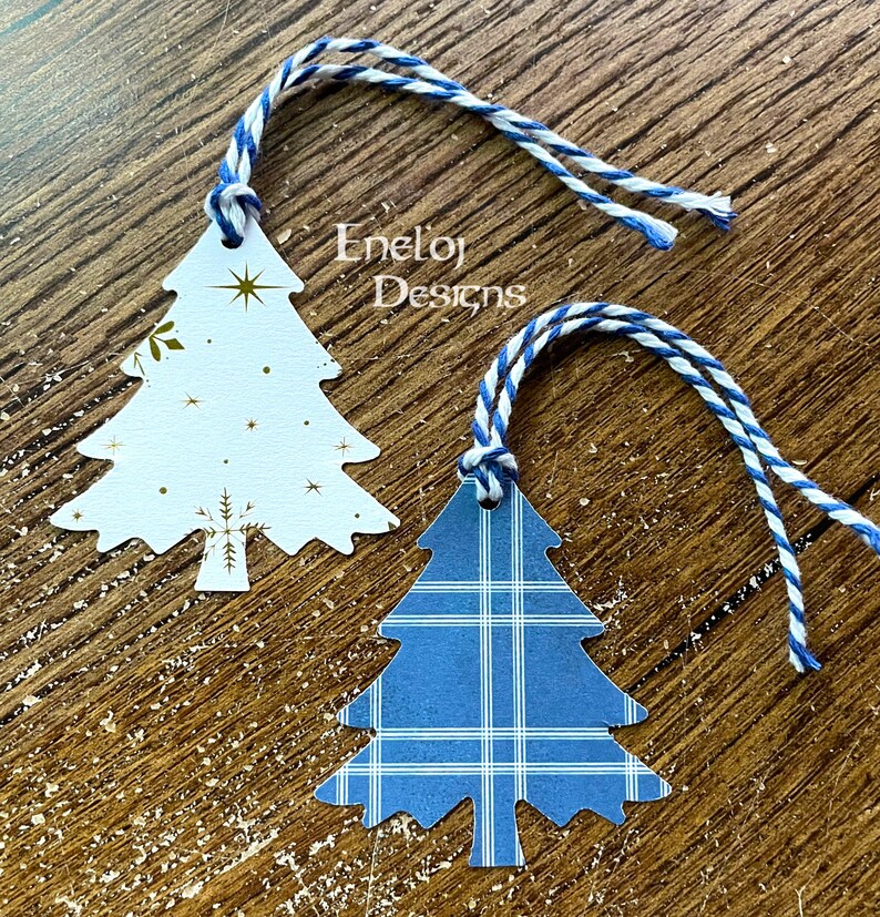 Christmas Tree Gift Tags / Foil Christmas Git Tags / Handmade - Etsy