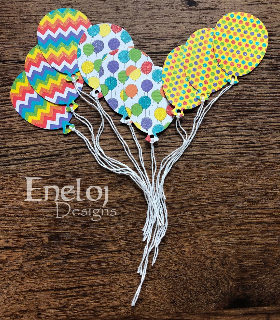Balloon Gift Tag / Birthday Gift Tags With String / Die Cut - Etsy