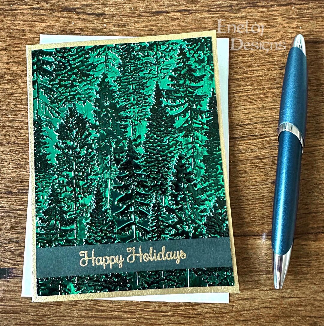 Black Ice Christmas Card / Foil Holiday Card / Handmade Card / Elegant ...