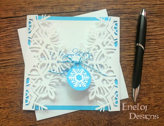 Christmas Card / Die Cut Gate Fold Card / Blank Christmas Card | Etsy
